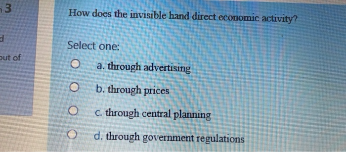 Solved 3 How does the invisible hand direct economic | Chegg.com