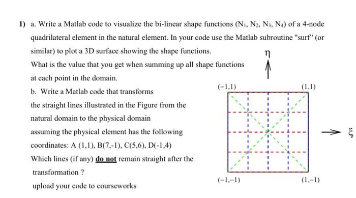 Solved 1) a. Write a Matlab code to visualize the bi-linear | Chegg.com