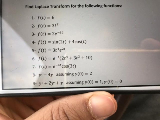 Find Laplace Transform for the following functions: | Chegg.com