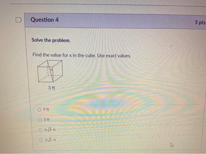 Solved D Question 4 5 pts Solve the problem. Find the value | Chegg.com