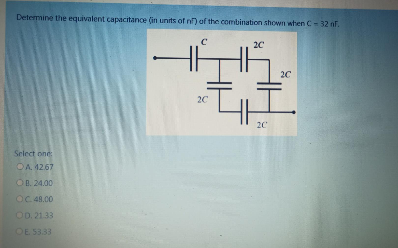 Solved Determine the equivalent capacitance (in units of nF) | Chegg.com