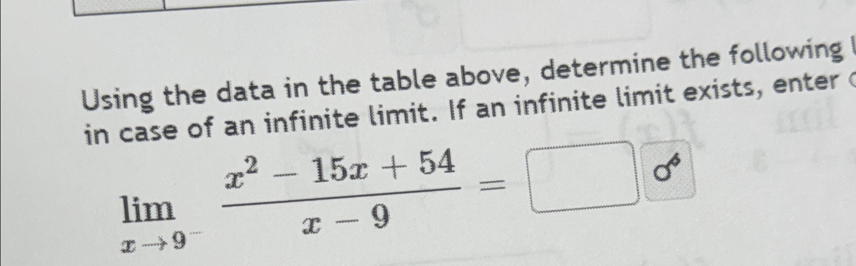 Solved Using the data in the table above, determine the | Chegg.com