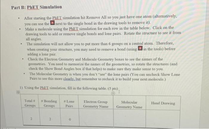 Solved Part B: PhET Simulation . . After starting the PhET | Chegg.com