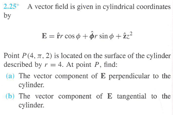 A vector field is given in cylindrical coordinates by | Chegg.com