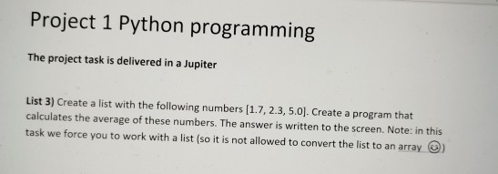 Solved Project 1 Python programming The project task is | Chegg.com