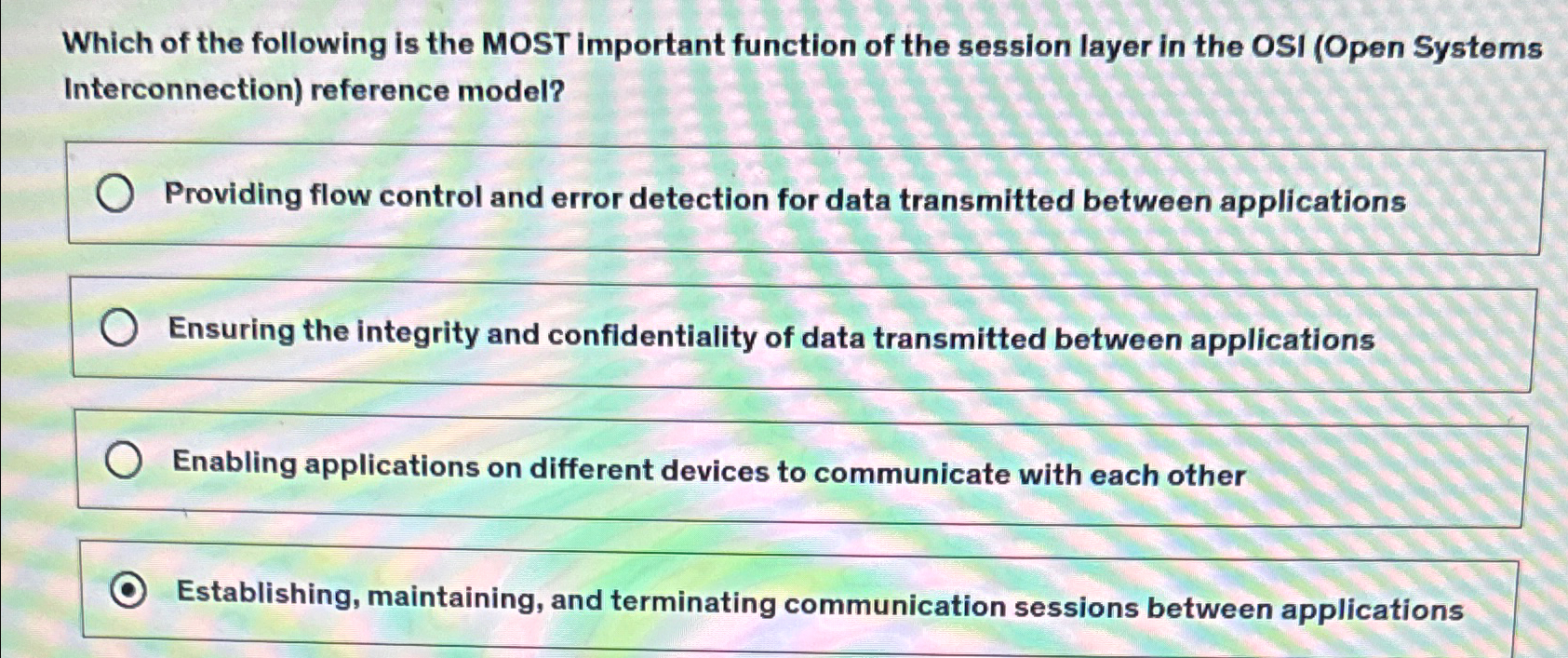 Solved Which of the following is the MOST important function | Chegg.com