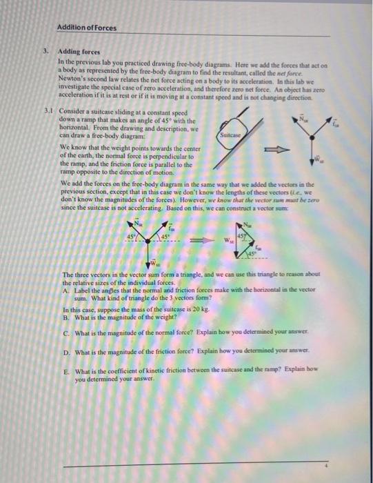 Solved Addition of Forces 3. Adding forces In the previous | Chegg.com