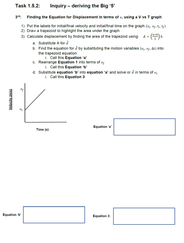 Find: Equation 'a'Equation 'b'Equation '3'Task 1.5.2: | Chegg.com