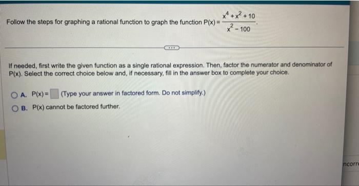 Solved Follow the steps for graphing a rational function to | Chegg.com