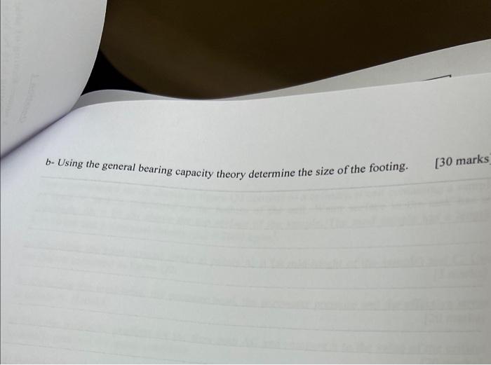 Solved A square footing of side B must carry a gross | Chegg.com