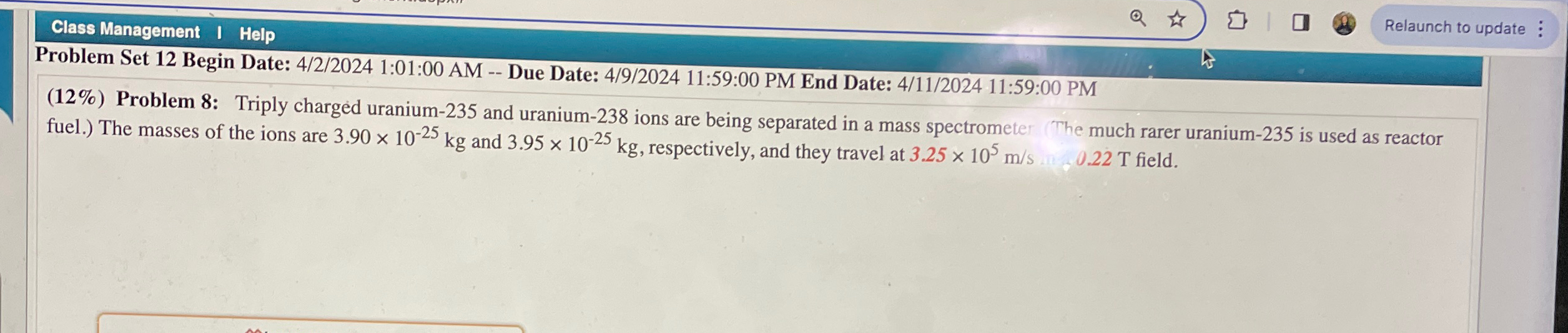 Solved Class Management I HelpRelaunch to updateProblem Set | Chegg.com