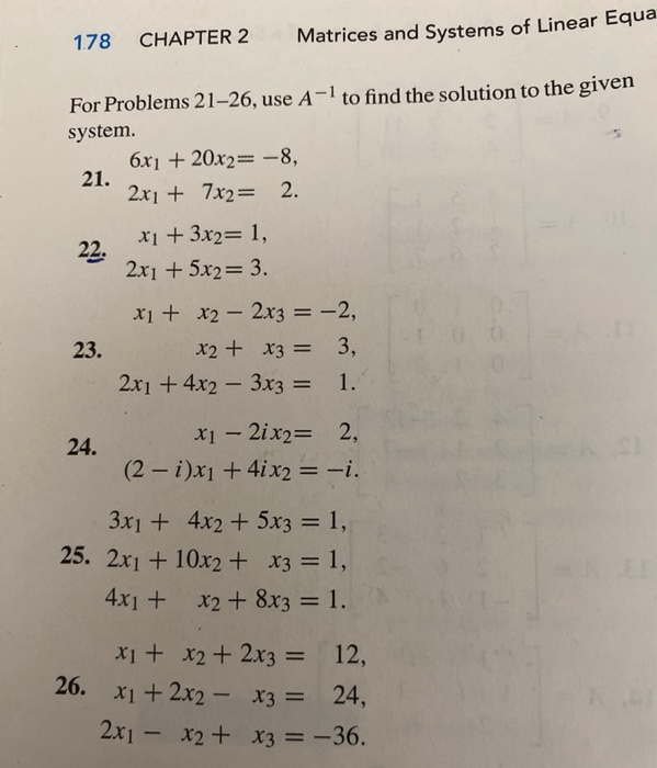 Solved 178 CHAPTER 2 Matrices and Systems of Linear Equa For | Chegg.com
