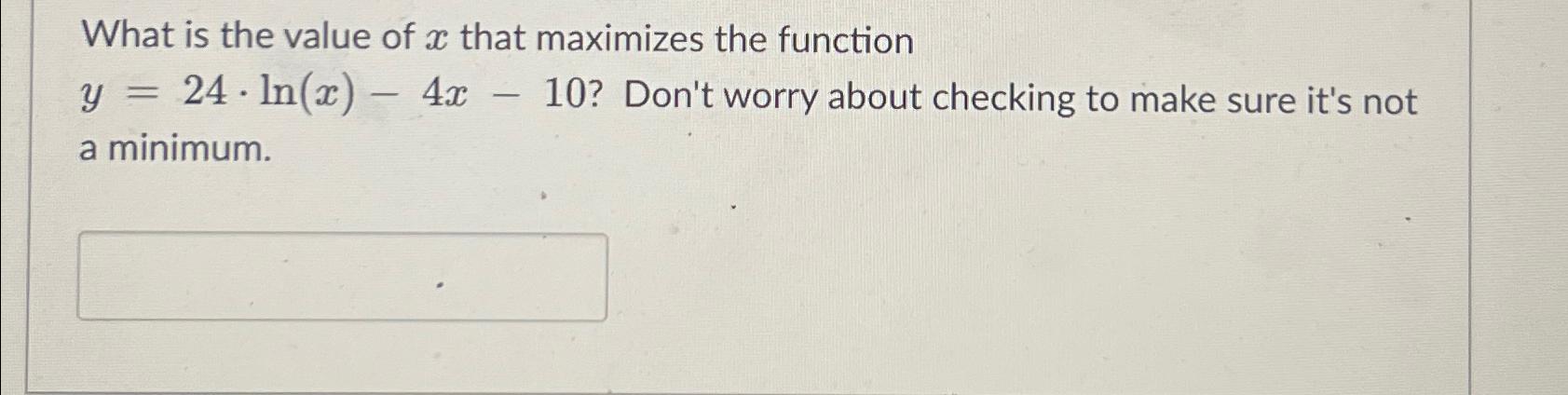 Solved What is the value of x ﻿that maximizes the function | Chegg.com