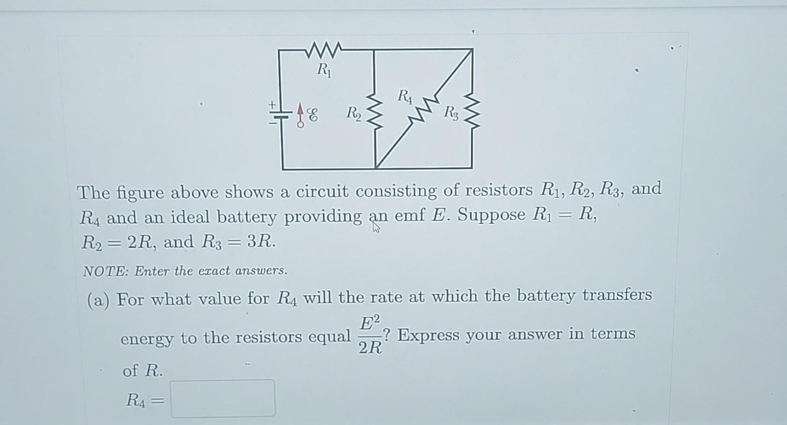 Solved The figure above shows a circuit consisting of | Chegg.com