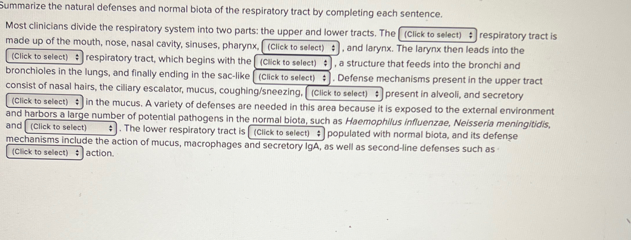 Summarize the natural defenses and normal biota of | Chegg.com
