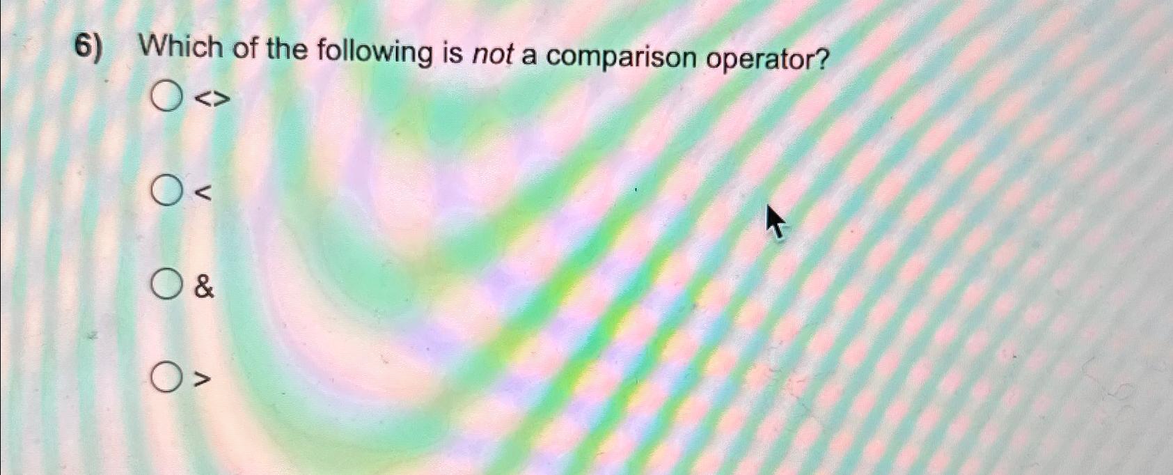 Solved Which of the following is not a comparison | Chegg.com