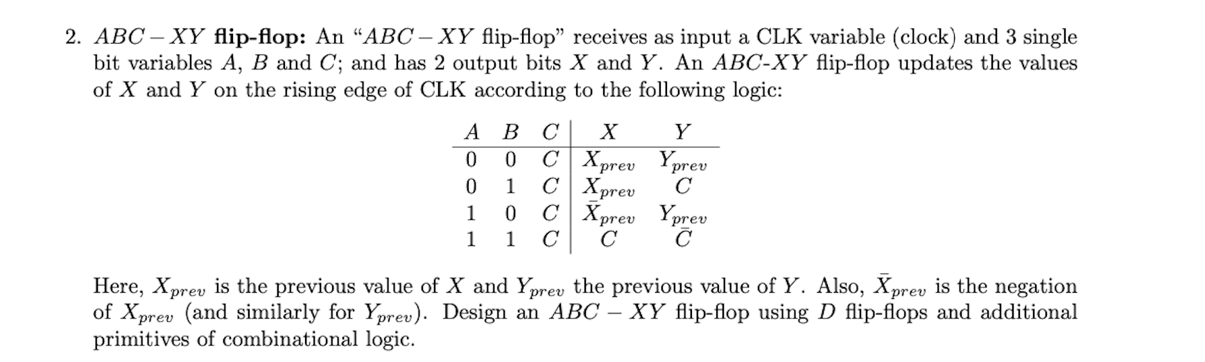 Solved ABC-xY ﻿flip-flop: An " ﻿ABC-xY ﻿flip-flop" receives | Chegg.com