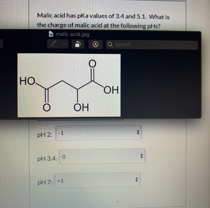Solved Malic acid has pka values of 3.4 and 5.1. What is the | Chegg.com