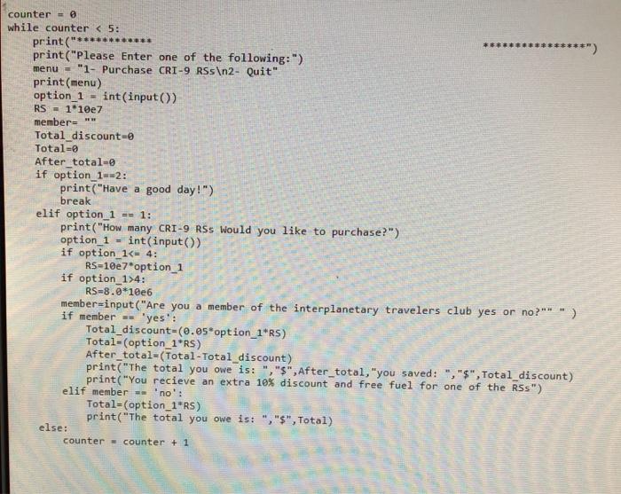 Solved in python this is my current code and im supposed to | Chegg.com