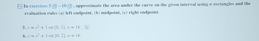 Solved In exercises 5-10, ﻿approximate the area under the | Chegg.com