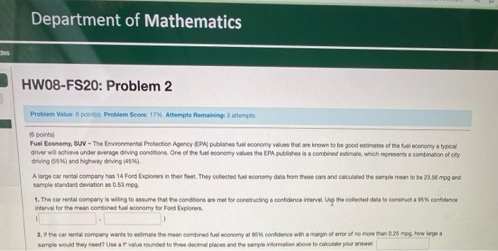 Solved Department of Mathematics des HW08-FS20: Problem 2 | Chegg.com