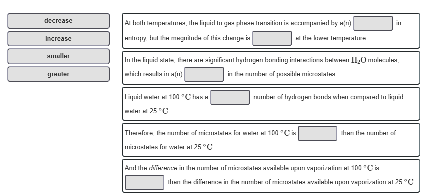Solved increase smaller greater At both temperatures, the | Chegg.com