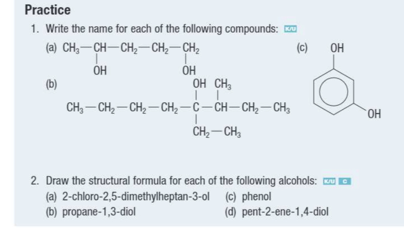 Solved PracticeWrite the name for each of the following | Chegg.com