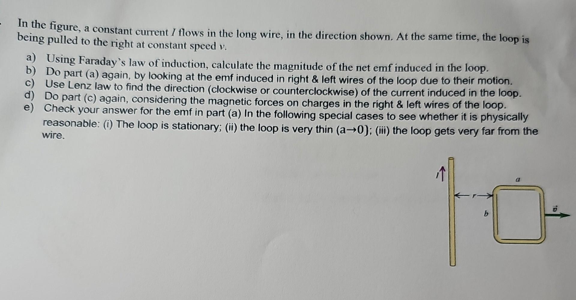 Solved In the figure, a constant current I flows in the long | Chegg.com