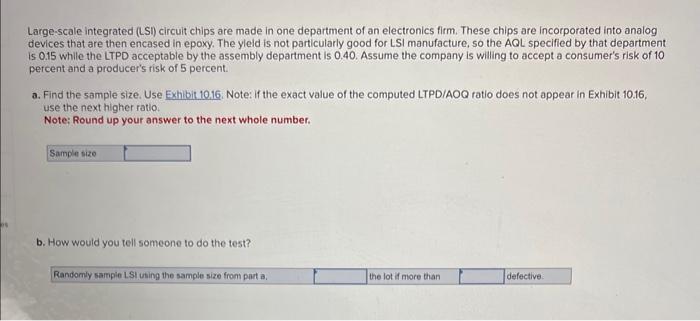 Solved Large-scale integrated (LSI) circuit chips are made | Chegg.com