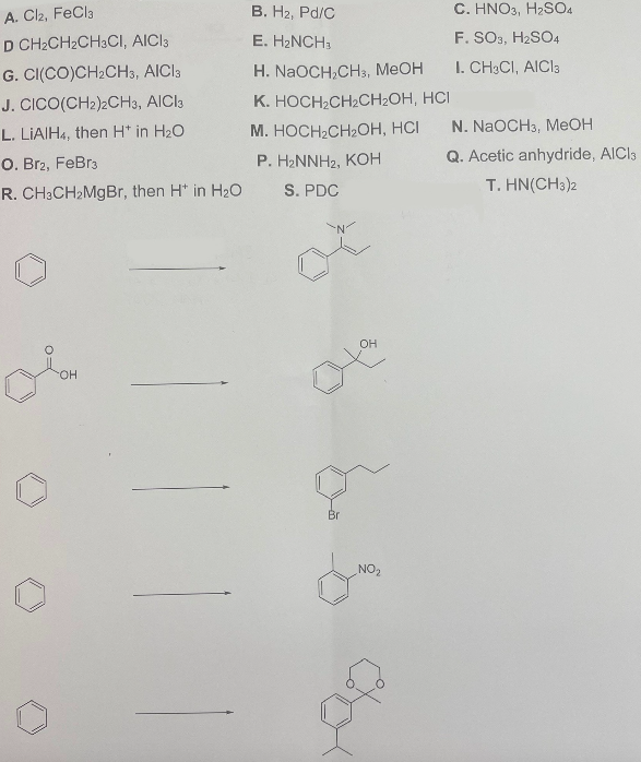 Choose the reagents from the list below to complete | Chegg.com