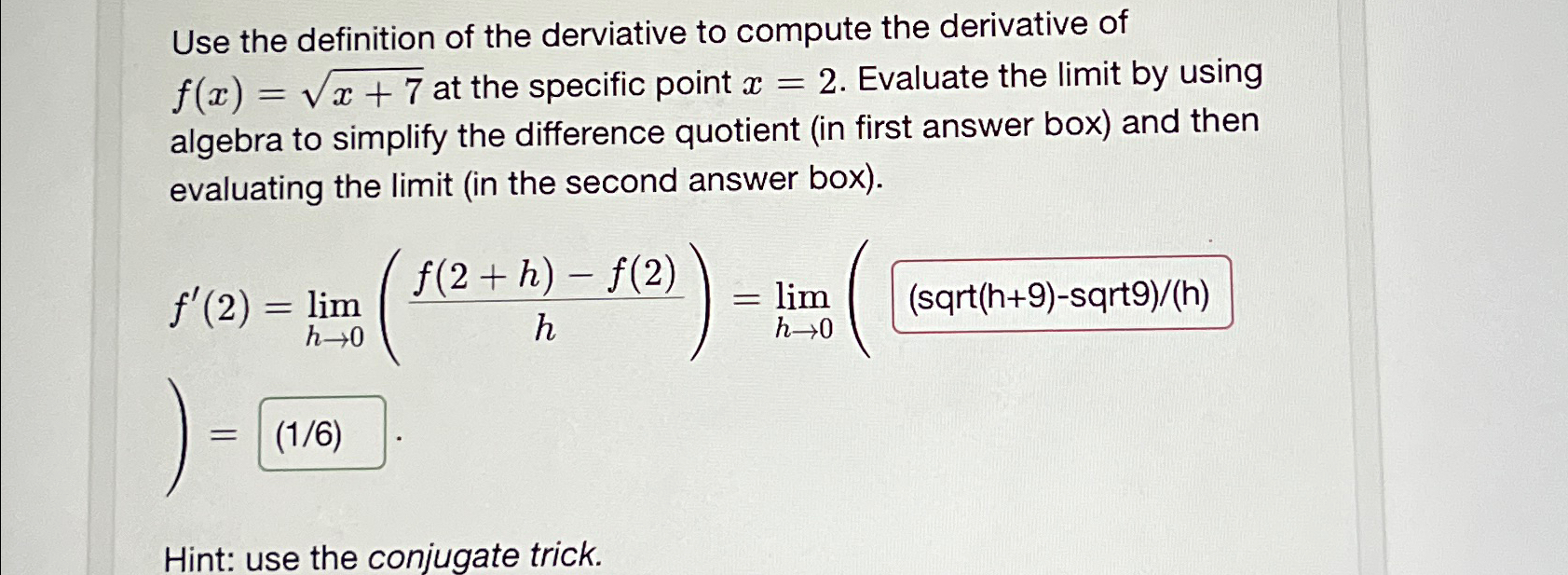 Solved Use the definition of the derviative to compute the | Chegg.com