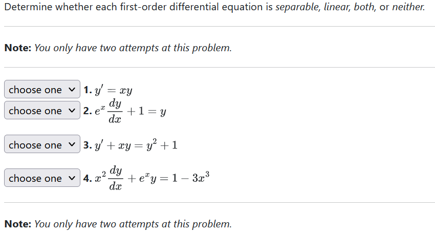 Solved Determine Whether Each First Order Differential