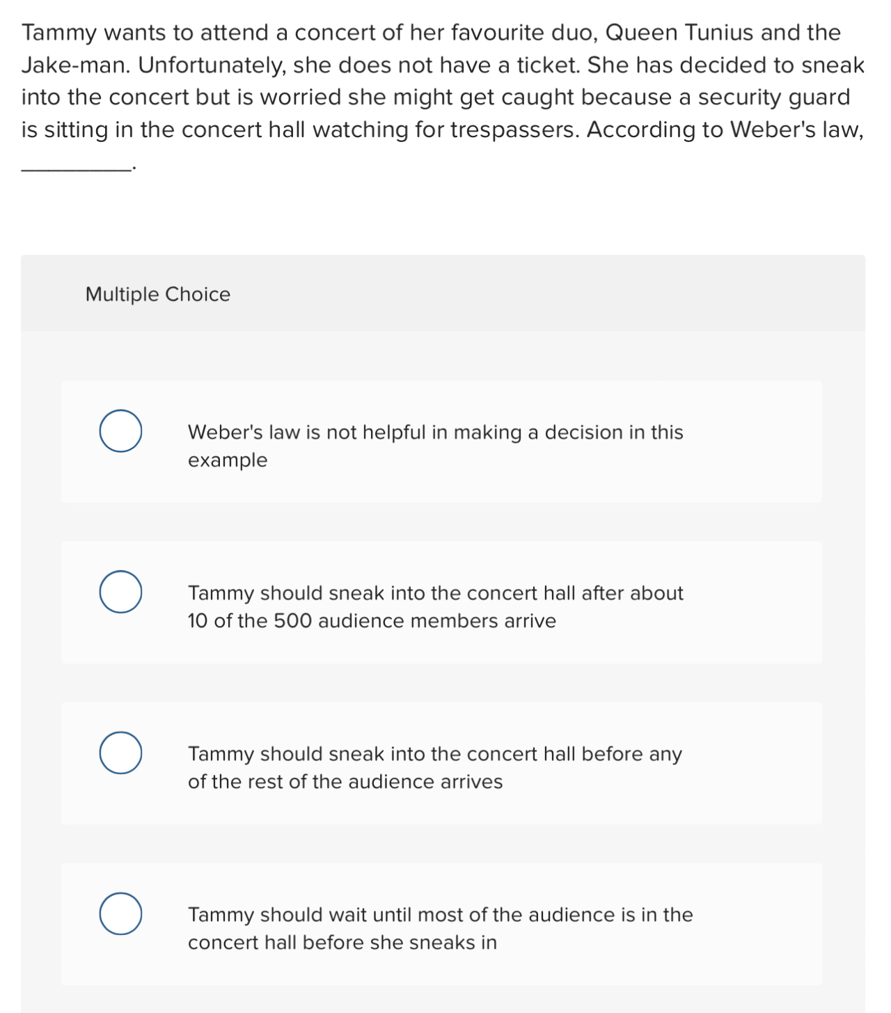 Solved Tammy wants to attend a concert of her favourite duo, | Chegg.com