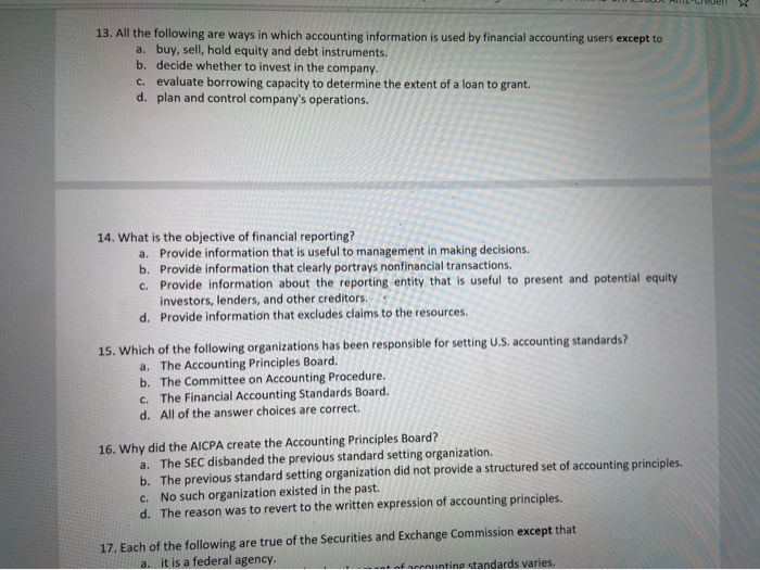 Solved 1. Financial accounting is the process of | Chegg.com