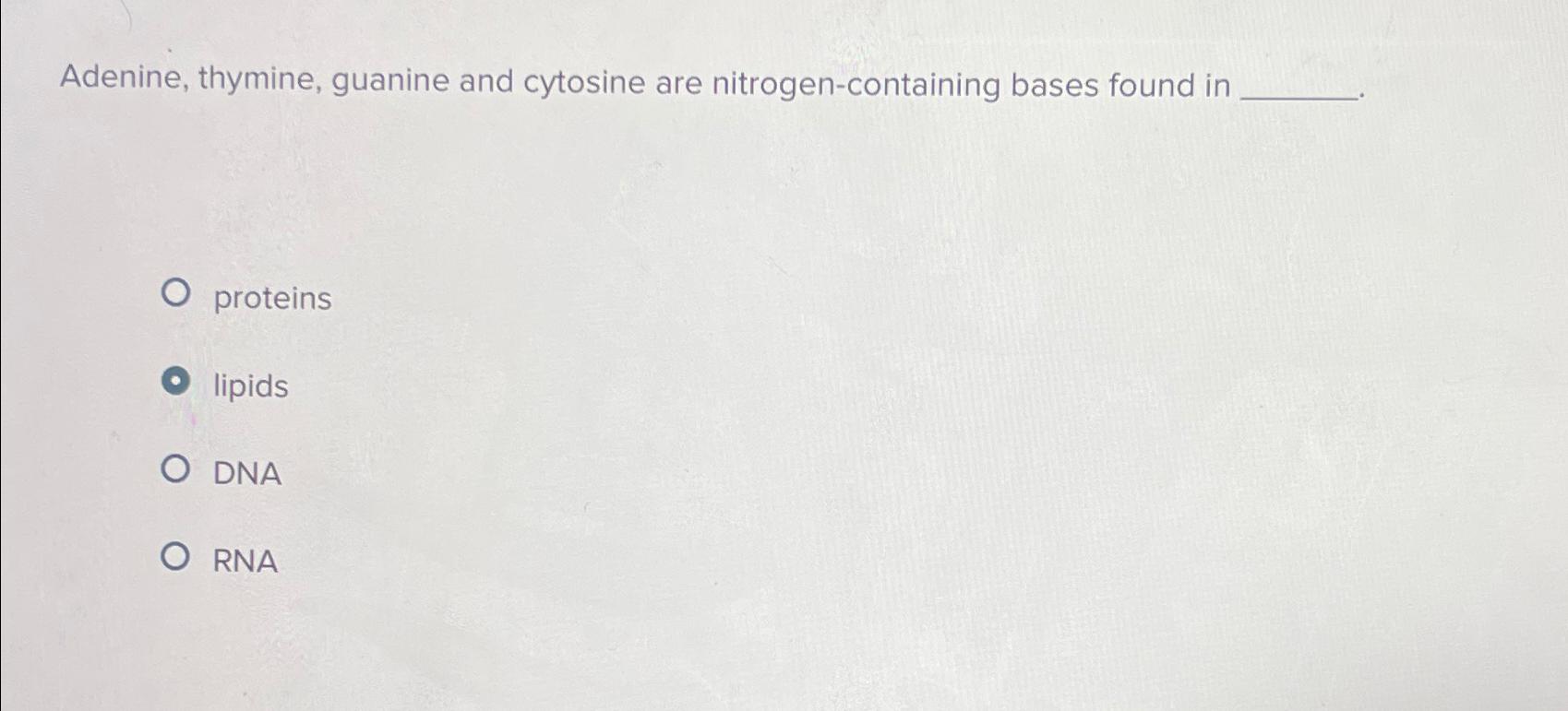 Solved Adenine, thymine, guanine and cytosine are | Chegg.com
