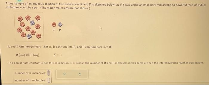 Solved A tiny sample of an aqueous solution of two | Chegg.com