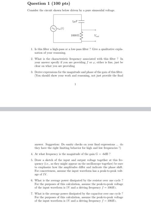 Solved Consider the circuit shown below driven by a pure | Chegg.com