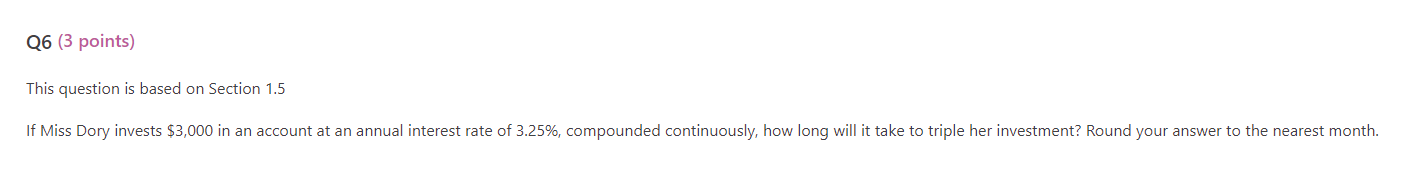 Solved Q6 (3 ﻿points)This question is based on Section 1.5If | Chegg.com