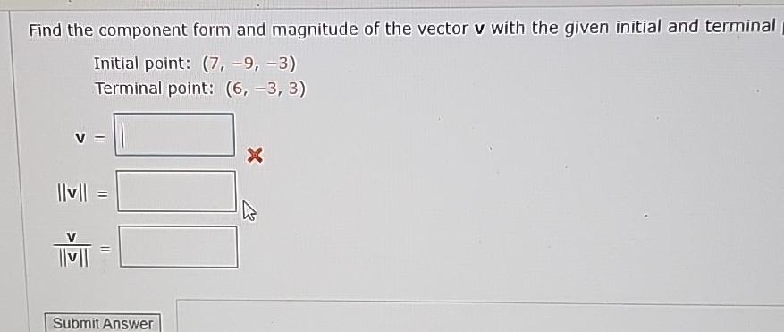 Solved Find the component form and magnitude of the vector v | Chegg.com