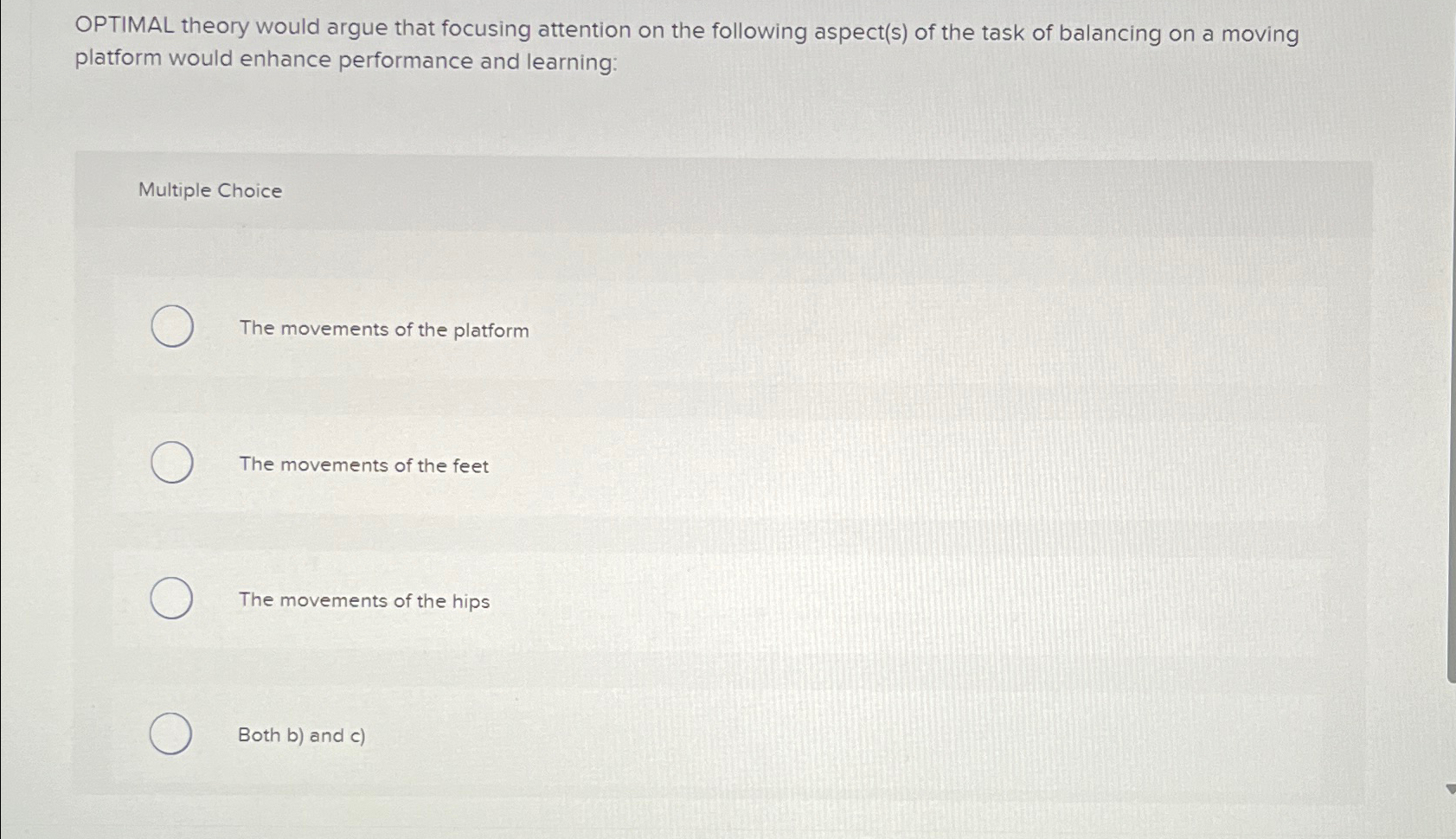 Solved OPTIMAL theory would argue that focusing attention on | Chegg.com