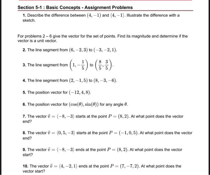 Solved Section 5-1 : Basic Concepts - Assignment Problems 1. | Chegg.com