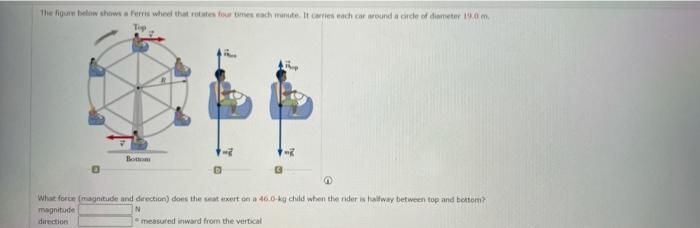 Solved he figure below shows a Ferris wheel that rotates | Chegg.com