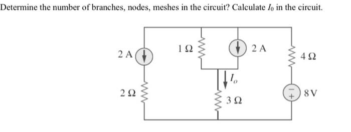 Solved Determine the number of branches, nodes, meshes in | Chegg.com