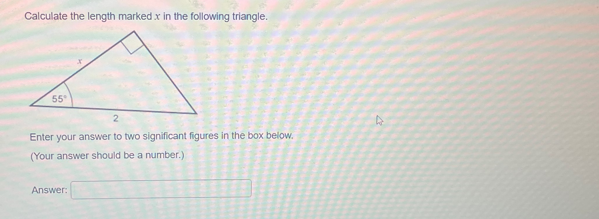 Solved Calculate the length marked x ﻿in the following | Chegg.com