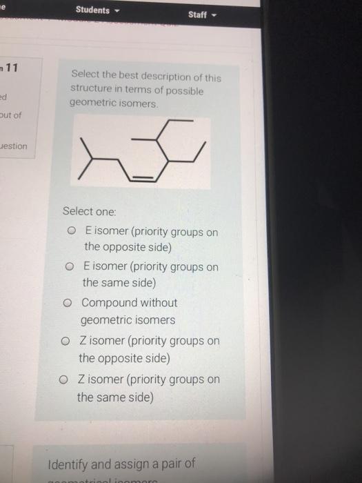 Solved e Students - Staff - 11 Select the best description | Chegg.com