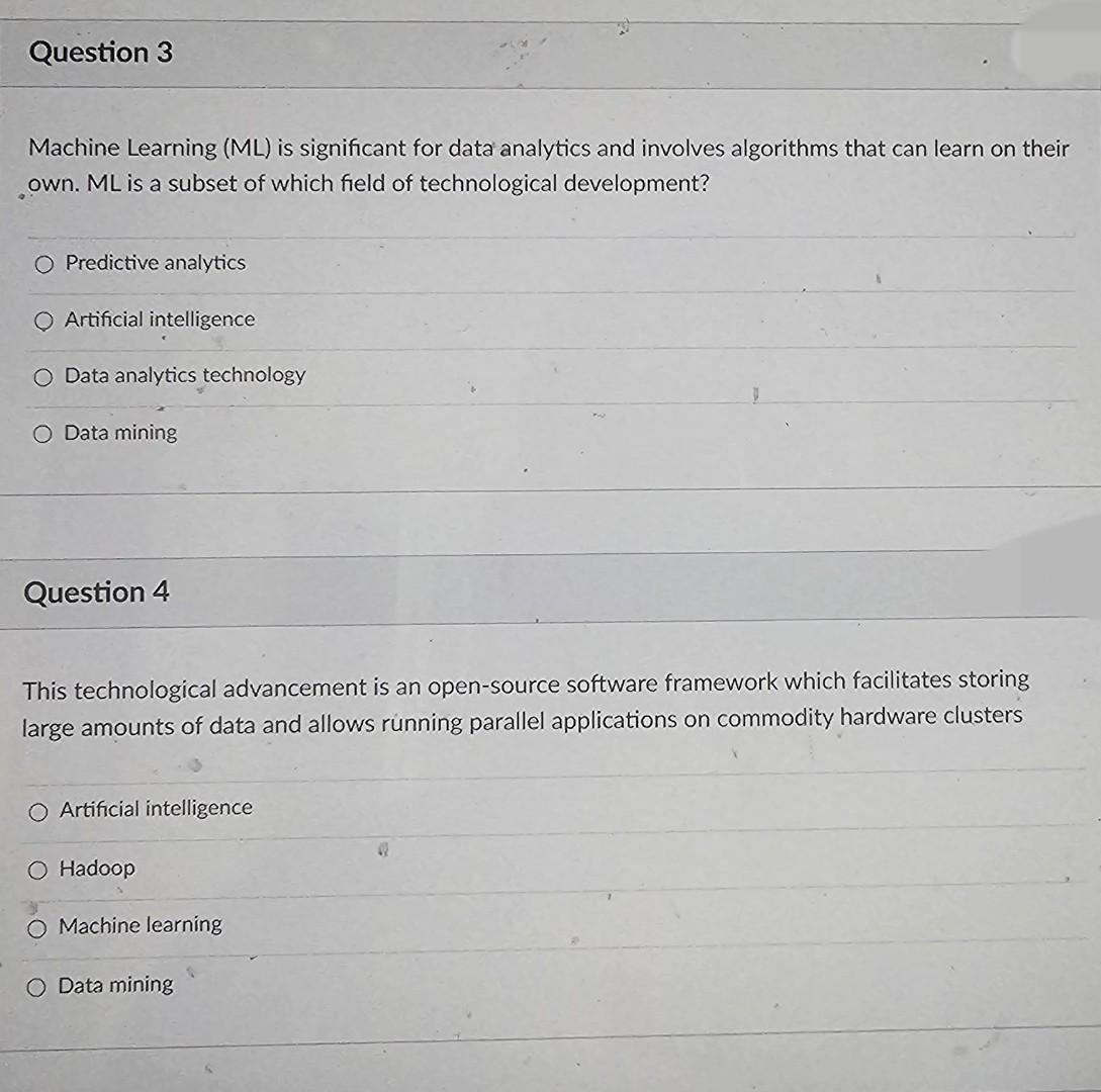 Solved This term refers to the process of examining datasets | Chegg.com