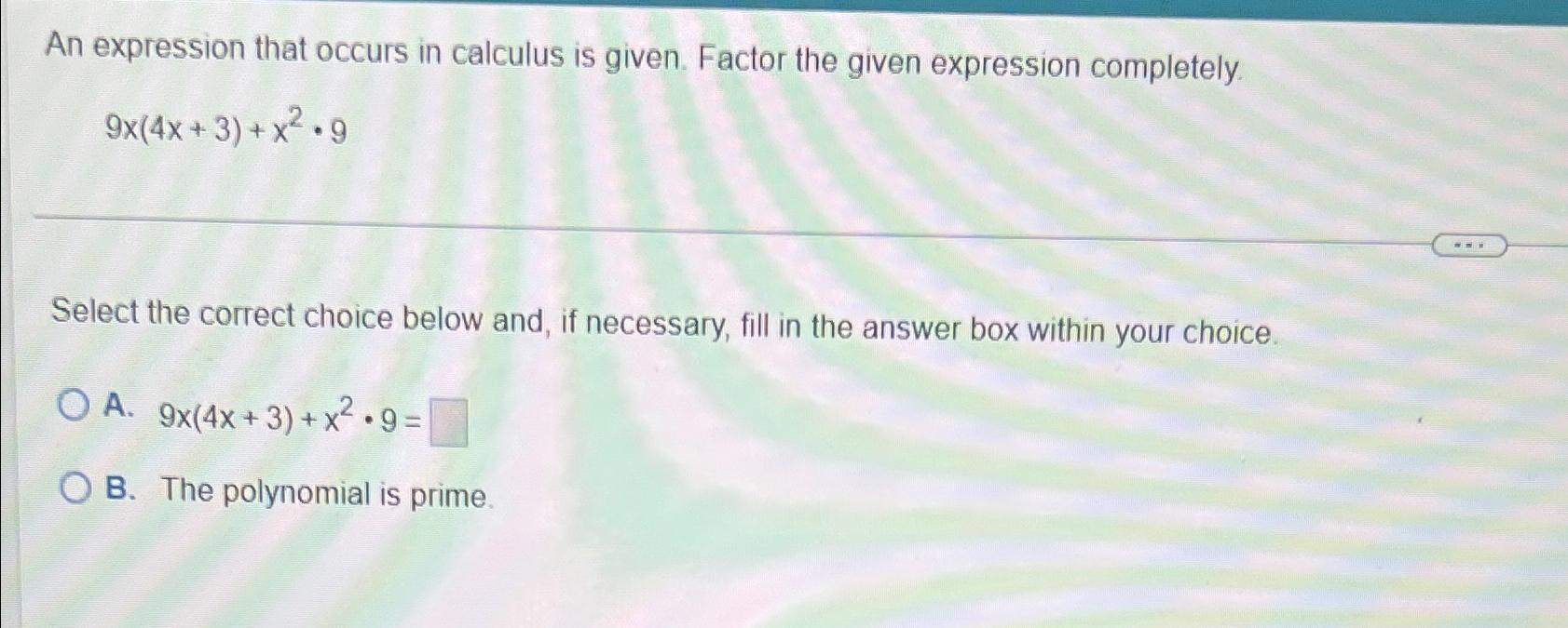 Solved An expression that occurs in calculus is given. | Chegg.com