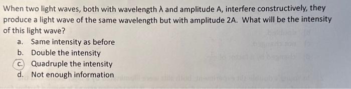 Solved When two light waves, both with wavelength λ and | Chegg.com