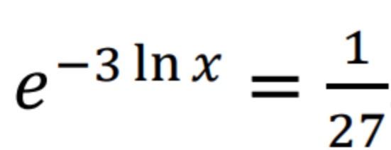 Solved e−3lnx=271 | Chegg.com
