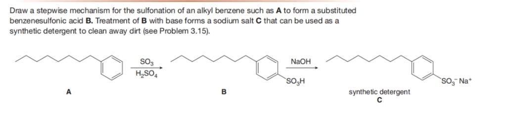 Solved Draw a stepwise mechanism for the sulfonation of an | Chegg.com